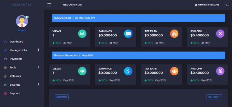 Adlinkfly Black Theme - MYDIGITALCART